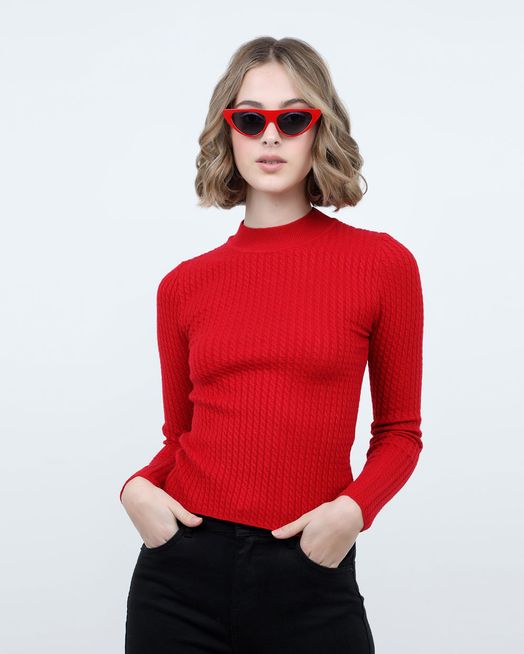 Chompa Mujer Alto Rojo | Xiomi - topitop