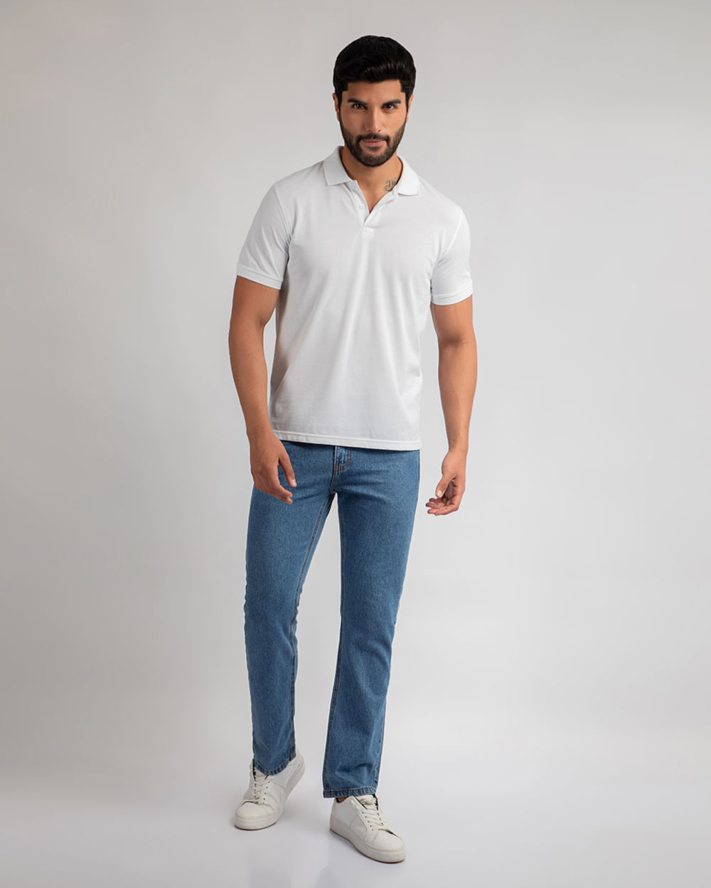 Polo Cuello Camisa Hombre Renato Blanco | Topitop.pe - topitop