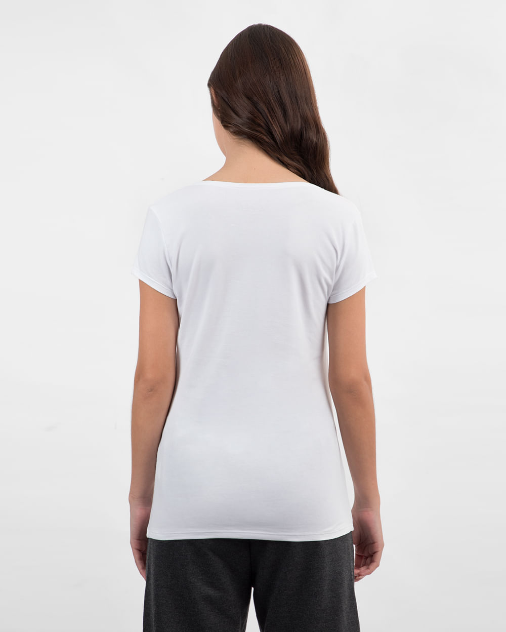 Pack de 3 polos Mujer Cuello Redondo Blanco - topitop