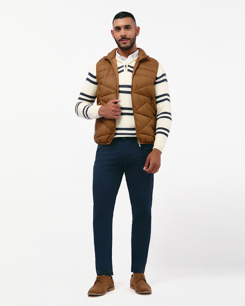 Chaleco Hombre Ryan Camel Pardo | Topitop.pe - topitop